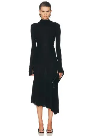 Victoria Beckham Long Sleeve Gathered Dress