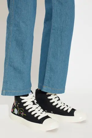 Kenzo Hoshi High Top Sneakers With Floral Embroidery