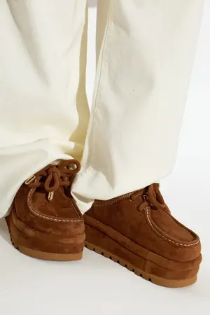NAKED WOLFE Suede Platform Shoes 'blizzard