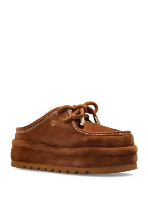 NAKED WOLFE Suede Platform Shoes 'blizzard