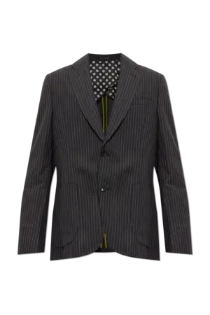 Paul Smith Wool Blazer With Pinstripe Pattern - Grey