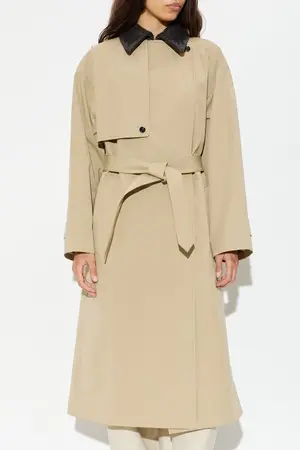 Bottega Veneta Trench Coat With Leather Collar