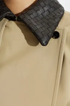 Bottega Veneta Trench Coat With Leather Collar