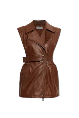 Sportmax Favella" Leather Vest - Brown