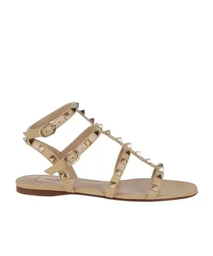 Valentino Garavani Rockstud Open Toe Sandals - Nude