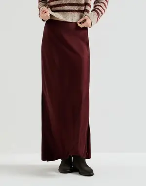 Brunello Cucinelli Fluid Bias-cut Maxi Skirt - Wine