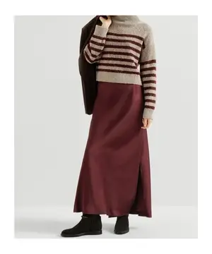 Brunello Cucinelli Fluid Bias-cut Maxi Skirt - Wine