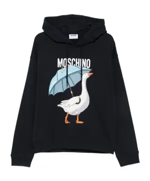 Moschino Long-sleeve Hooded Sweatshirt - Navy Blue