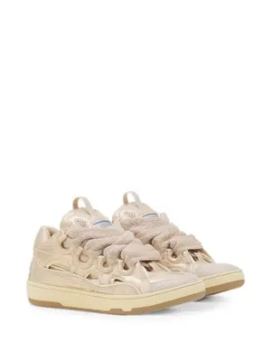 LANVIN Curb Lace-up Sneakers - Yellow