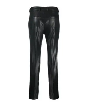 Incotex Slim-cut Faux-leather Trousers
