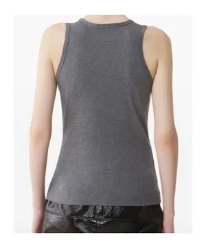 LANVIN Mother And Daughter Embroidered Tank Top - Dark Grey Blend