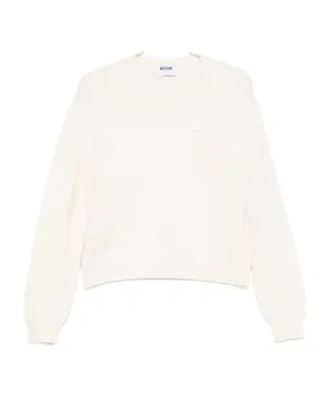 Moschino Heart-motif Crew-neck Sweater - Ivory