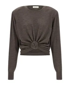 Magda Butrym Long-sleeved Sweater - Brown