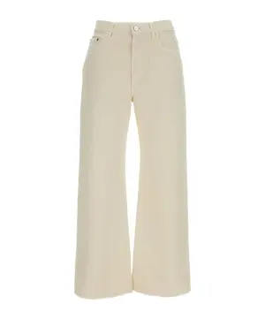 HAIKURE Logo Patch Wide-leg Jeans - White