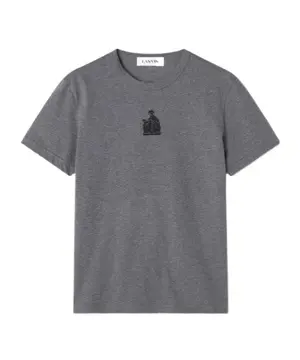 LANVIN Mother And Daughter Embroidered Jersey T-shirt - Dark Grey Blend