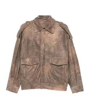 GIORGIO BRATO Long-sleeve Leather Jacket - Brown