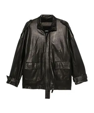 GIORGIO BRATO Long-sleeve Leather Jacket - Black