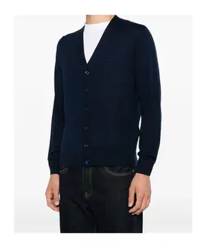 Canali Long-sleeved Knitted Cardigan