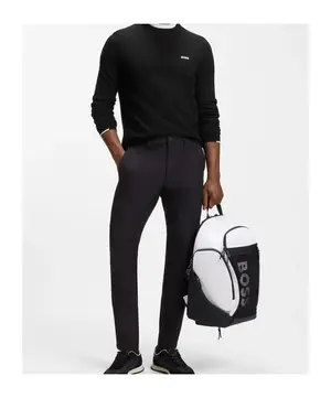 Hugo Boss Crewneck Knit Sweater With Ribbed Details