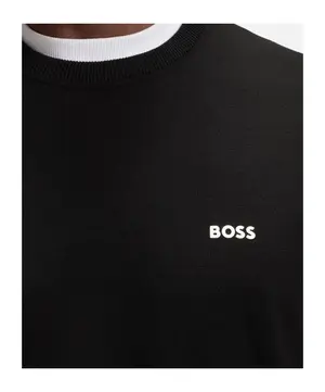 Hugo Boss Crewneck Knit Sweater With Ribbed Details