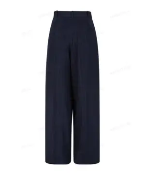 ANINE BING Paola Pinstripe Wide-leg Trousers