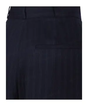 ANINE BING Paola Pinstripe Wide-leg Trousers