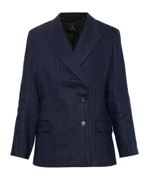 ANINE BING Aretha Blazer Navy Pinstripe - Navypinstripe