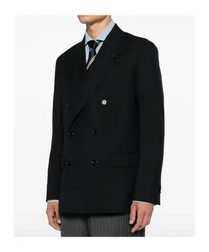 LARDINI Pinstripe Double-breasted Blazer