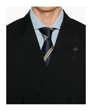 LARDINI Pinstripe Double-breasted Blazer