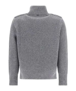 Herno Resort Cardigan In Ribbed Pure Wool