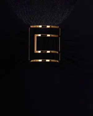Elisabetta Franchi Long Sleeve V-neck Top With Embellishment