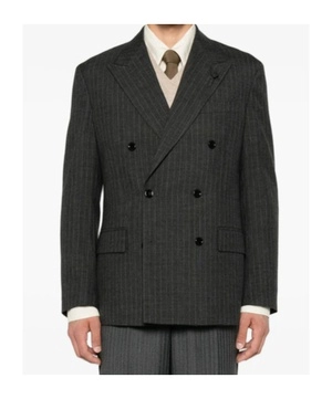 LARDINI Pinstripe-pattern Double-breasted Blazer