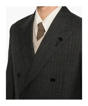 LARDINI Pinstripe-pattern Double-breasted Blazer