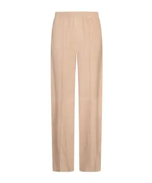 Fabiana Filippi Leather Elasticized Waist Trousers - Nude