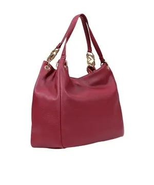 Moschino Leather Shoulder Bag With Gold Tone Hardware