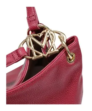 Moschino Leather Shoulder Bag With Gold Tone Hardware