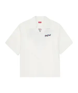 Kenzo Jumping Tiger' Haiwaiian Short Sleeve Shirt In Cotton Poplin - White