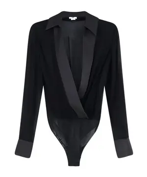 Elisabetta Franchi Sheer Wrap Bodysuit - No