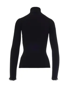 Elisabetta Franchi Logo Plaque High-neck Ribbed Jumper