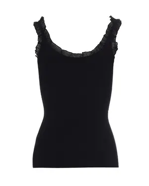 Elisabetta Franchi Sleeveless Lace Trim Tank
