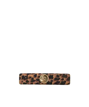 Etro Rectangular Hair Clip - Brown Leopard Print