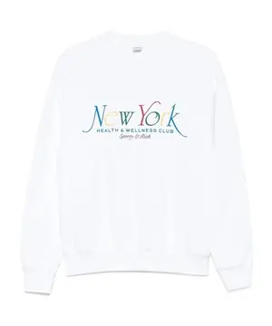 SPORTY  RICH Round-neck Logo Sweatshirt - White