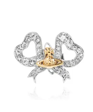 VIVIENNE WESTWOOD Rigoberta Orb Bow Earrings With Crystal Embellishments