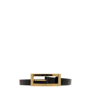Dsquared2 Logo Engraved Buckle Belt - Black