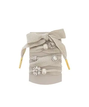 GOLDEN GOOSE Embellished Skin Sparkling Shoelaces - Nude