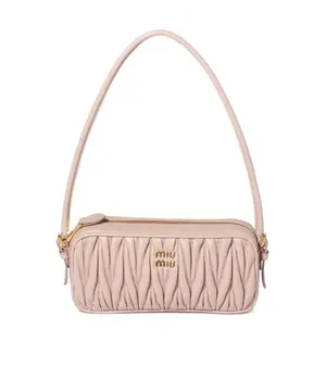 Miu Miu Matelassé Nappa Leather Pouch - Pink