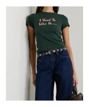 RE/DONE I Used To Like It... But Now I Love It!" Slogan Print Recycled Cotton-jersey T-shirt