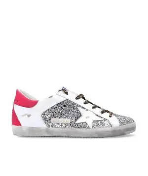 GOLDEN GOOSE Superstar Glitter Lace-up Sneakers - White