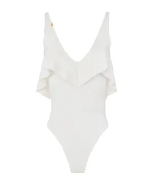 Elisabetta Franchi V-neck Flounce Bodysuit