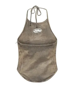 DIESEL® Logo Plaque Satin Top